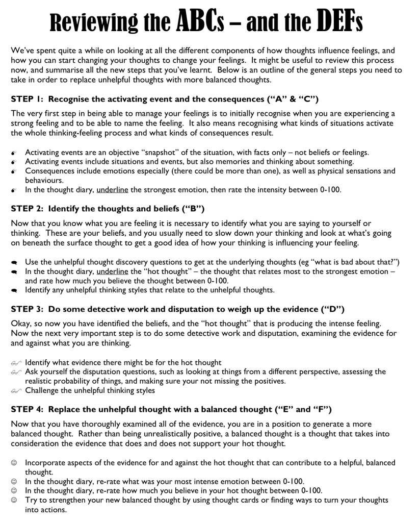 The A-B-C Model of CBT | Pathways Of Mine(d)
